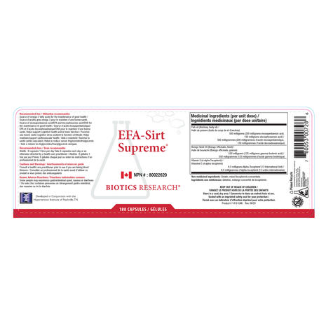 EFA-Sirt Supreme (w H-Gamma E) - Biotics Research - Unytii Pro ...