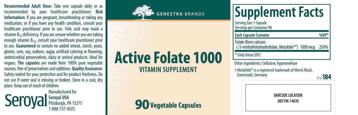 Active Folate 1000 - Genestra Brands - Unytii Supplements – Unytii PRO ...