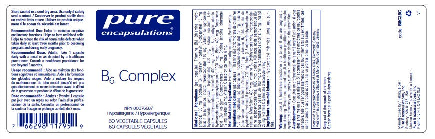 B6 Complex - Pure Encapsulations - Energie PLP - Supplements & Natural ...