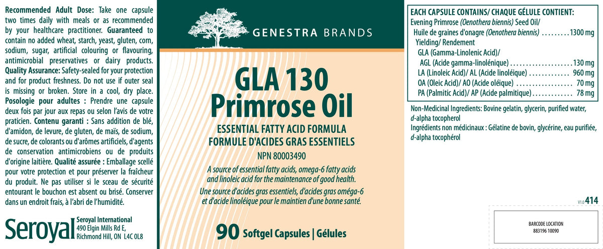 GLA 130 Primrose Oil - Genestra Brands - Unytii Pro - Distribution de ...